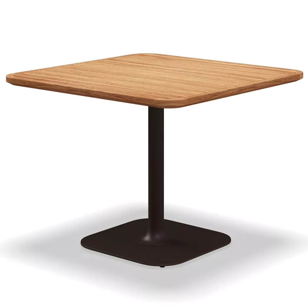 Gloster Grid Square Outdoor Dining Table-90 CM-Teak Top
