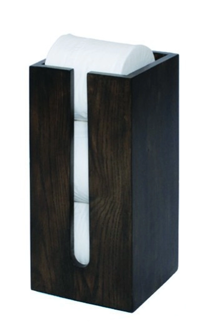 Wireworks Contemporary Dark Oak Toilet Roll Holder Box Mezza